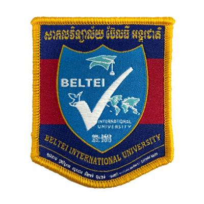 China Uniform Partial Embroidery Letter Patches Iron On Patches For School Logo for sale