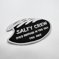China Sea Wave 3D Embroidery Patch with Hook and Loop Backing Custom Garment Patch 100 PCS for sale