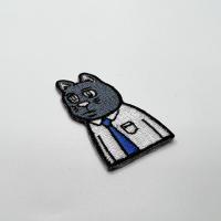 China Custom Embroidered Patch Twill Fabric 5 Color Mr Wolf Design Embroidery Border for sale
