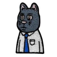 China Custom Embroidered Patch Twill Fabric 5 Color Mr Wolf Design Embroidery Border for sale