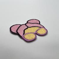 China Pink Cool Girl Iron On Embroidery Badge OEKO-TEX Standard Merrow Border 100pcs MOQ for sale