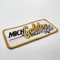 China Rectangle Brand Logo Custom Embroidery Patch With Reusable Twill Fabric for sale