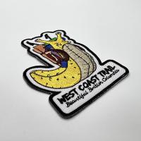 China Custom 9cm Iron On Embroidered Patch Twill Fabric Cotton Thread PMS Color Snail Design for sale
