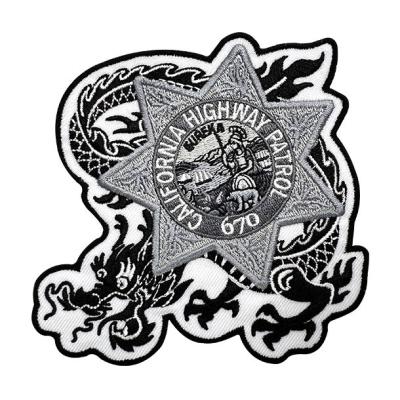 China Reusable Custom Embroidery Patch Twill Fabric / 100% Polyester Embroidered Logo Patches for sale