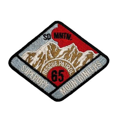 China Custom Embroidered Patch Hat Shoulder Iron On Badge 12 Colors Twill Polyester for sale