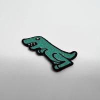 China Custom 5CM Embroidered Patches Iron On Clothing PMS Color Dinosaur Design 3D Embroidery Patch for sale