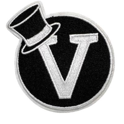 China Custom Iron On Embroidered Hat Patches Paper Backing 100pcs Min Order for sale