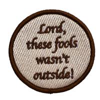 China Words Design Custom Logo Embroidery Patches PMS Colors Reusable Stainable for sale