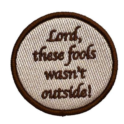 China Words Design Custom Logo Embroidery Patches PMS Colors Reusable Stainable for sale