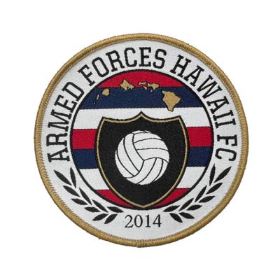 China 2014 FIFA Custom Iron On Patches Washable Clothing Woven Label Patch for sale