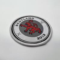 China Custom Heat Transfer Woven Patches Decorative Iron On Clothing Patch 8 Colors for sale