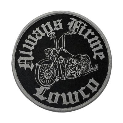 China Custom Iron On Woven Patches for Motorcycle Club Jacket Decoration 8 Colors for sale