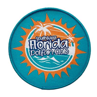 China Custom Woven Patch Iron On Embroidered Patch for Clothing Bags 2 inch Size for sale