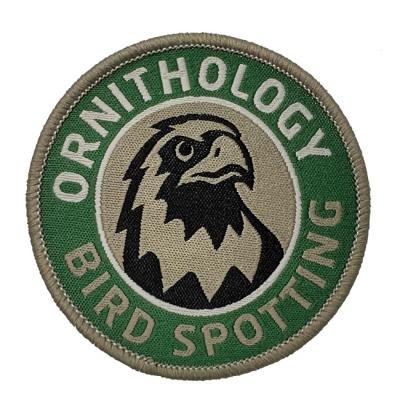 China Custom Printable Iron On Woven Patch Animal Protection Embroidery Patches 100% Polyester 200 Pieces Min Order for sale