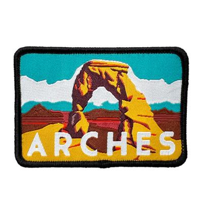 China Custom Woven Patches 6 Colors Natural Creative Brand Name Sew On Jean Patches 2mm Letter for sale