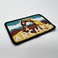 China Custom Woven Patches 6 Colors Natural Creative Brand Name Sew On Jean Patches 2mm Letter for sale