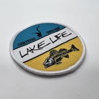 China Custom Woven Patch OEM Iron On Embroidered Badge for Clothing 2mm Letter Size for sale