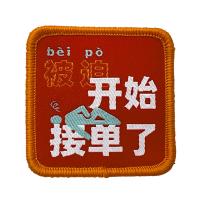 China Custom Woven Patch with Merrow Edge 100% Eco-Friendly Polyester Iron On Backing for sale