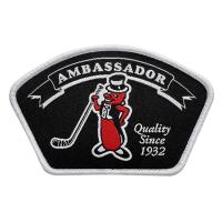 China Custom Iron On Woven Patches Golf Club Clothing Brand Patches For Uniform 100% Polyester 7-15 Days Delivery for sale