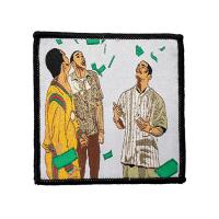 China Custom Woven Clothing Patches Iron On with Merrow Border 100 Polyester 2mm Min Letter for sale