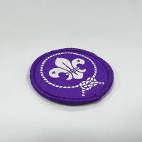 China Custom Merrow Edge Woven Patches Paper Backing Souvenir Embroidery 100% Polyester for sale