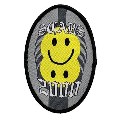 China Custom Fisheye Effect Woven Patches 100 PCS Min Order Embroidered Patches for Jackets for sale