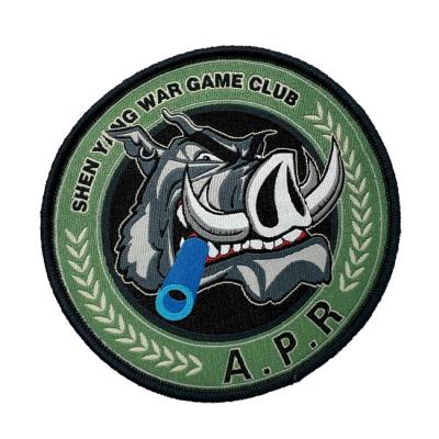 China Custom Woven Patches with Merrowed Border for Clothing 3D Logo Embroidered Patch 5cm for sale
