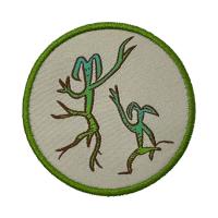 China 5cm Iron On Woven Clothing Patches Merrowed Border Custom Embroidered Badge for Garment Decoration for sale