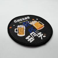China Designer Cheers Iron On Embroidery Patches Polyester Thread Woven Logo Patch for sale