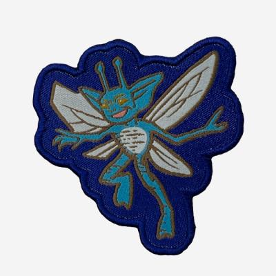 China Custom Paper Backing Woven Patches Movie Elf Design for Hats Bags 12 Colors for sale