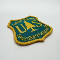 China Custom Iron On Woven Patch Merrowed Border Eco Friendly Washable 100 Pcs MOQ for sale