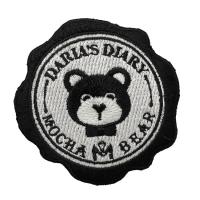 China Eco Friendly Black Iron On Embroidery Patches for Children Clothing Bags 100pcs MOQ for sale