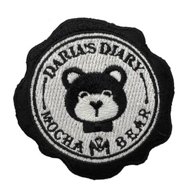 China Eco Friendly Black Iron On Embroidery Patches for Children Clothing Bags 100pcs MOQ for sale