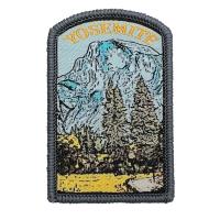 China Iron On Backing Woven Patches Custom Jacket Patches With Merrowed Border for sale