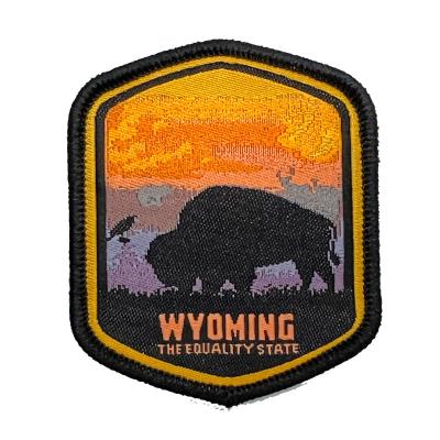 China Custom Woven Patches Iron On Embroidery Logo with Merrowed Border 100pcs MOQ for sale