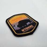 China Custom Woven Patches Iron On Embroidery Logo with Merrowed Border 100pcs MOQ for sale
