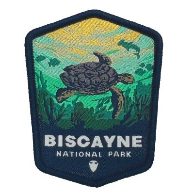 China Custom Woven Patches Iron On Embroidery Badges Ocean Marine Design 100pcs MOQ for sale