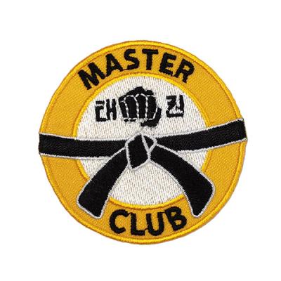 China Custom Embroidered Twill Badge Patches Iron On Fabric Logo Patches for Clothes 5-8 Days Delivery for sale