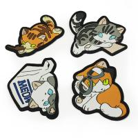 China Custom Iron On Woven Patch Merrow Border Laser Cut 3D Embroidered Patch for Clothing for sale