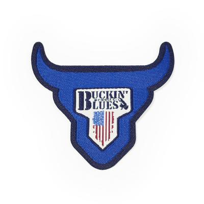 China Custom Woven Textile Patches Iron On Logo Patch for Hats Clothing 12 Colors for sale