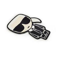China Heat Cut Edge Iron On Woven Label Textile Technics Size Customized Clothing Label for sale