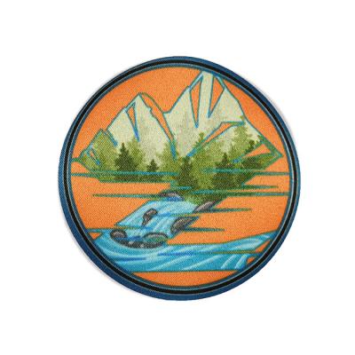 China Custom Laser Cut Sublimation Iron On Patches Digital Print Clothing Emblem 500pcs MOQ for sale