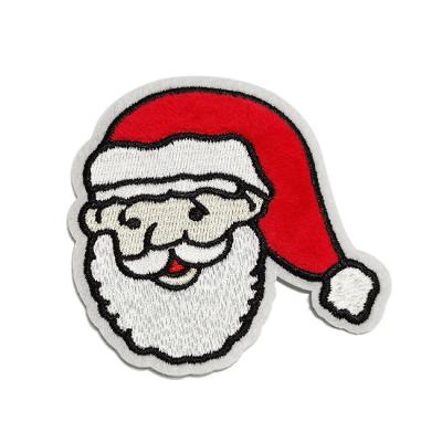 China Custom Christmas Embroidery Patches 100 Pieces MOQ Iron On Sew On Velcro Backing for sale
