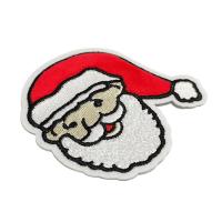 China Custom Christmas Embroidery Patches 100 Pieces MOQ Iron On Sew On Velcro Backing for sale