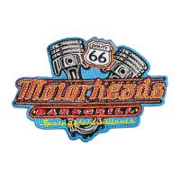 China Durable Custom Embroidered Emblems , Twill Fabric Iron On Brand Patches for sale