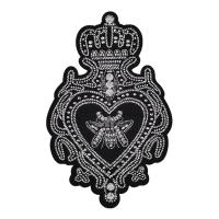 China Metallic Logo Bee Embroidery Patch , Custom Woven Badges Personalised for sale