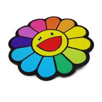 China Custom Woven Logo Patch 100% Polyester Embroidery Flower Patches for Clothing 12 Colors for sale