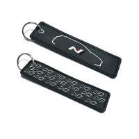 China Washable Personalized Logo Keychains , Durable Woven Key Fob for sale