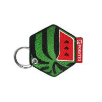 China Personalized Embroidered Keychains , Twill Background OEM Embroidery Key Fob for sale