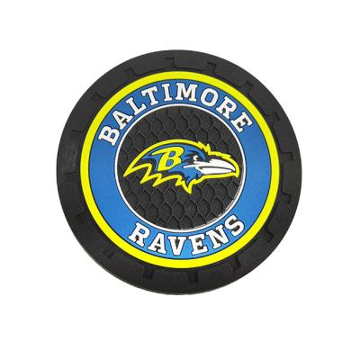 China Custom Embossed PVC Rubber Patch Round Polyvinyl Chloride 3D Logo 5cm for sale